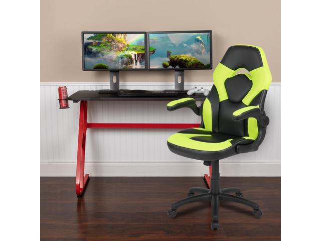 Click here for Red Gaming Desk and Green/Black Racing Chair Set w... prices
