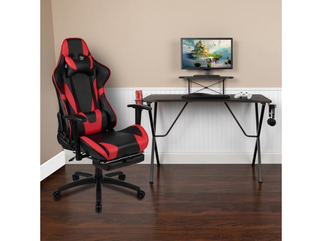 Click here for Black Gaming Desk and Red/Black Footrest Reclining... prices
