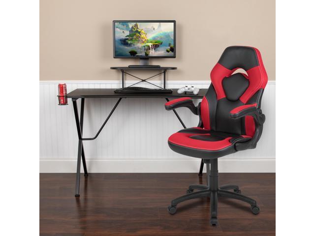Click here for Black Gaming Desk and Red/Black Racing Chair Set w... prices