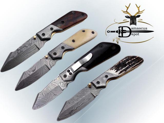 Click here for 7.5 long Damascus steel Folding Knife with pocket... prices