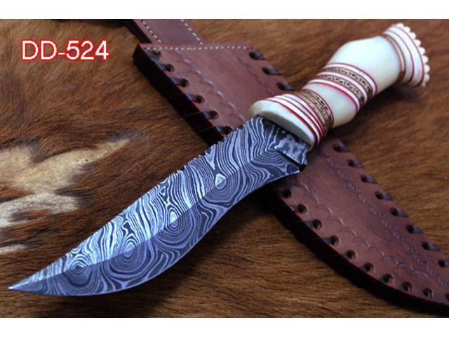 Click here for 13 Long hand forged Damascus steel skinning knife... prices