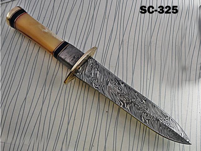Click here for 13 Inches long Damascus steel custom made hunting... prices