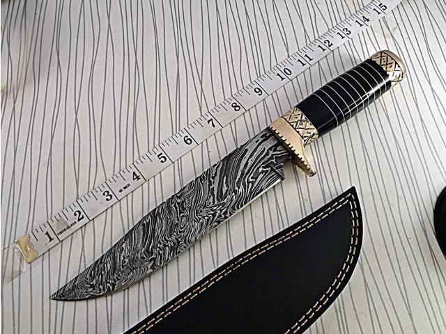 Click here for 13.5 Inches long Damascus steel custom made bowie... prices
