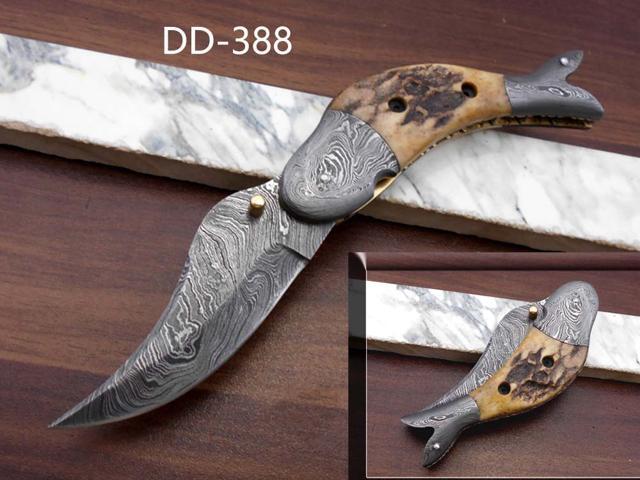 Click here for Stag Anteler & Damascus bolster scale Damascus ste... prices