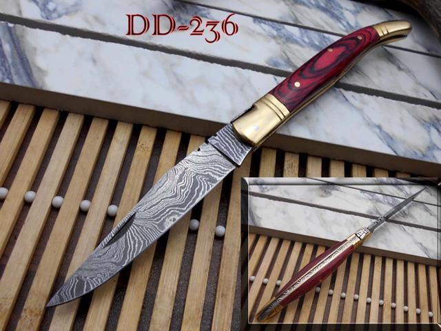 Click here for Laguiole Folding Damascus steel knife. hand forged... prices