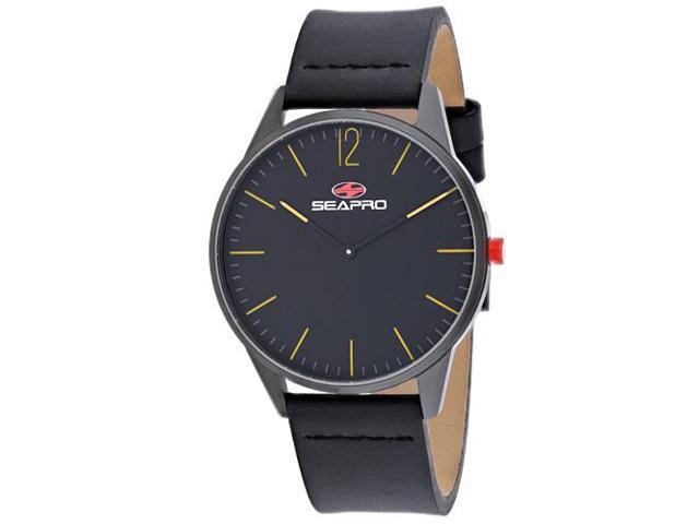 Click here for Seapro Mens Black hole Watch Quartz Mineral Crysta... prices