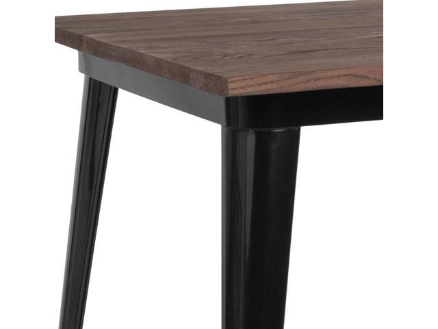Click here for 31.5 Square Black Metal Indoor Bar Height Table wi... prices