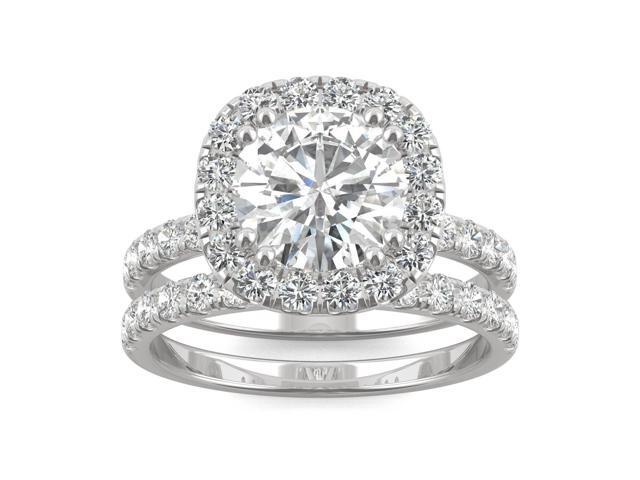 Moissanite Bridal Set (2-7/8 ct. t.w. Diamond Equivalent) in 14k white gold - White Gold