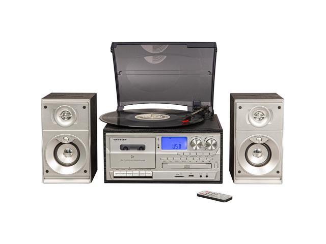 Crosley CR7014A-BK Eclipse Entertainment Center with Speakers - Black