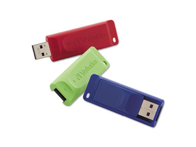 Verbatim 98703 Store n Go 8 Gb Usb Flash Drive - Assorted Colors (3/Pack - Blue; green; red