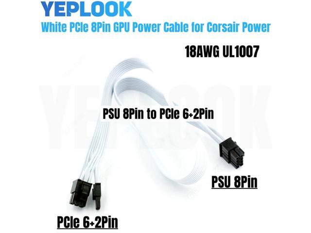 Click here for White PCIe Single 8Pin 6+2Pin GPU Power Cable ForC... prices