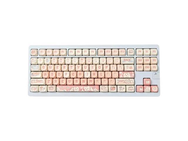 Click here for 132 Keys MOA Keycaps Cat Strawberry Pink PBT Dye S... prices