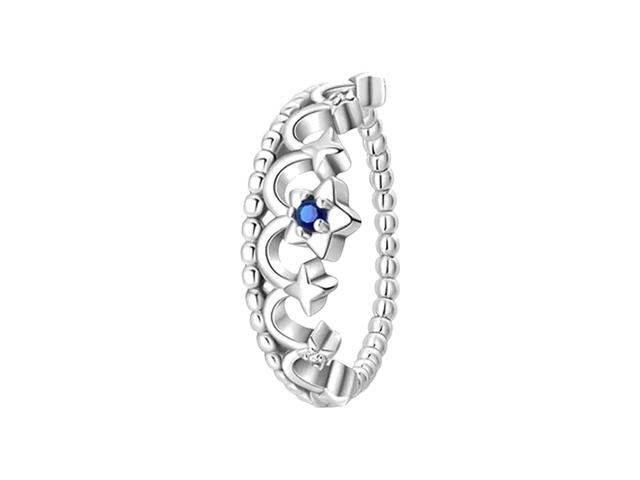 Click here for New 925 Sterling Silver Blue Diamond Eyes Ring Ori... prices