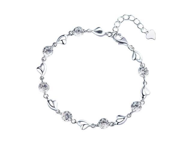 Click here for New 2026 925 Sterling Silver Heart Shaped Bracelet... prices