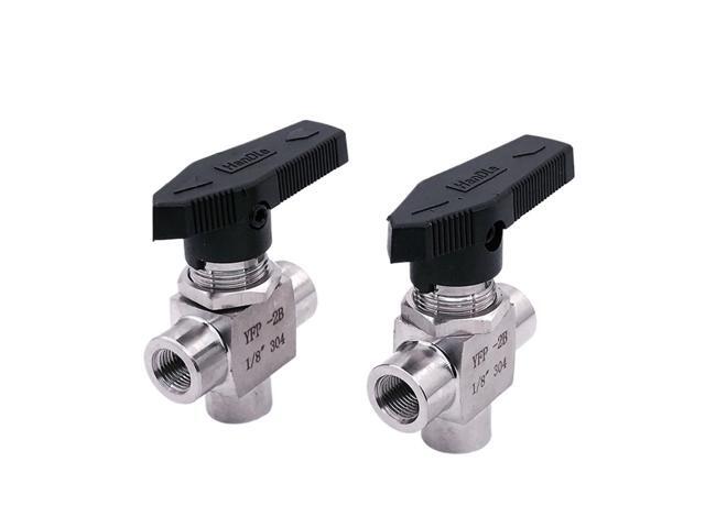 Click here for Three way female thread Ball valve G 1/2 DN10 stai... prices