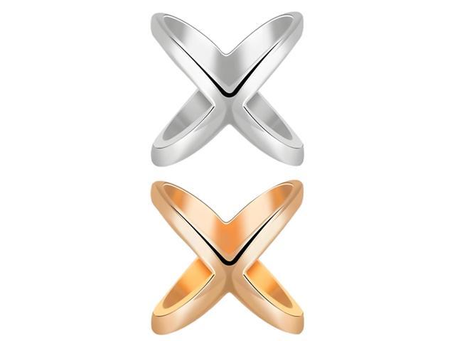Click here for Gold Silver X-Shape Scarf Rings  0.8 In Clip Holde... prices