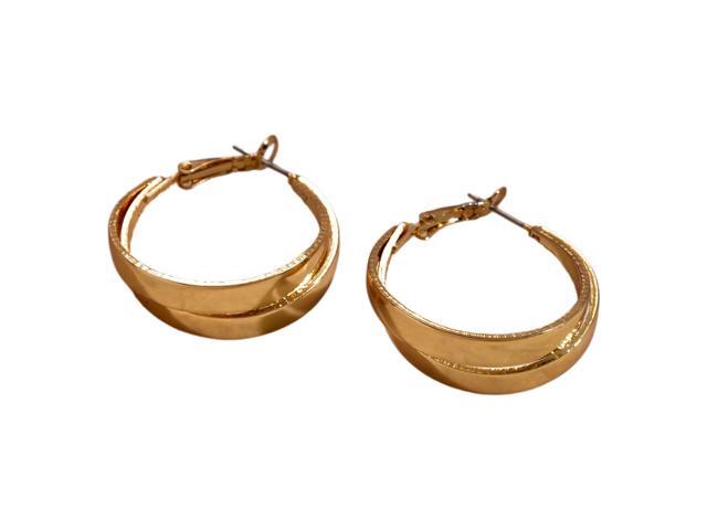 Click here for WomenS Earrings: Large Round Gold  Thick Twisted W... prices