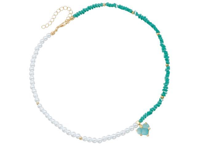 Click here for WomenS Heart Pendant Necklace With Turquoise Choke... prices