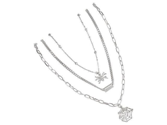 Click here for Silver Spider Web Pendant Necklace For Women  E-Gi... prices