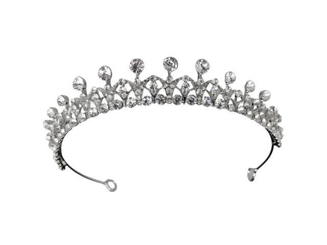 Click here for Rhinestone-Encrusted White Bridal Tiara  Elegant S... prices
