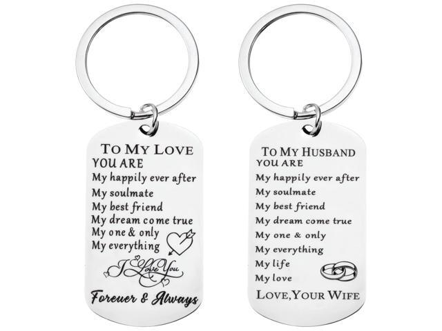 Click here for 2 Piece Engraved Keychain Set  Stainless Steel Lov... prices