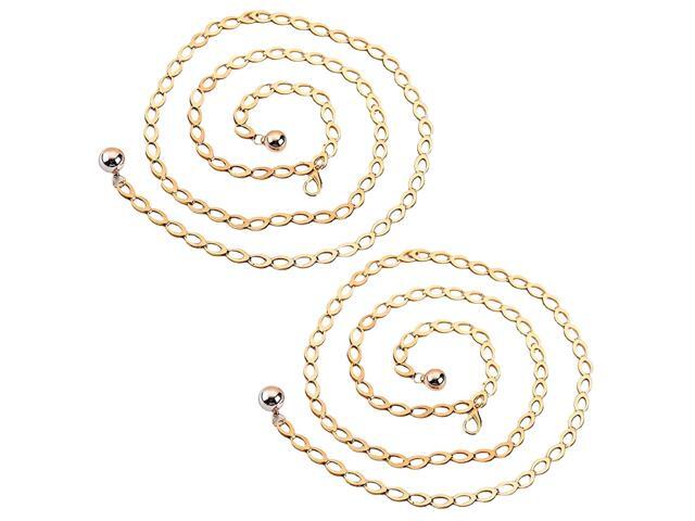 Click here for Chain Belts Geometric Metal For Women 2 Pack  47.2... prices