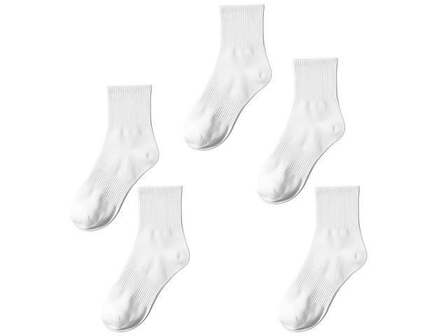 Click here for 5 Pairs Of White Cotton Socks For Unisex  Mid-Tube... prices