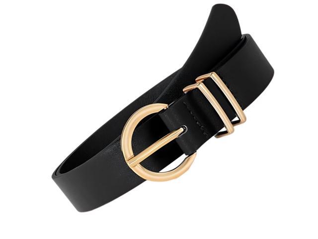 Click here for WomenS Belt Black  Ladies Gold Buckle Pu Leather W... prices
