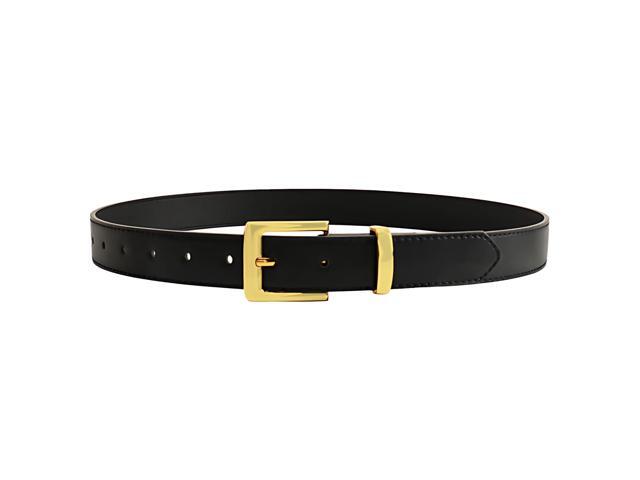 Click here for Black Pu Leather Belt With Gold Buckle 40.5 In For... prices