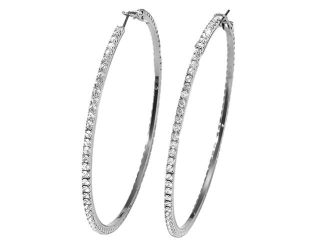Click here for Elegant Silver Hoop Earrings For Women  10 Cm Big... prices