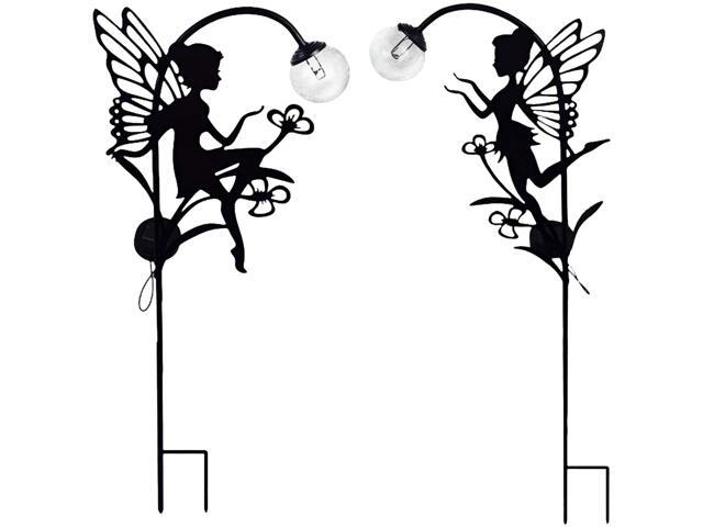 Click here for 2 Pack Solar Fairy Garden Decor  Metal Fairy Statu... prices