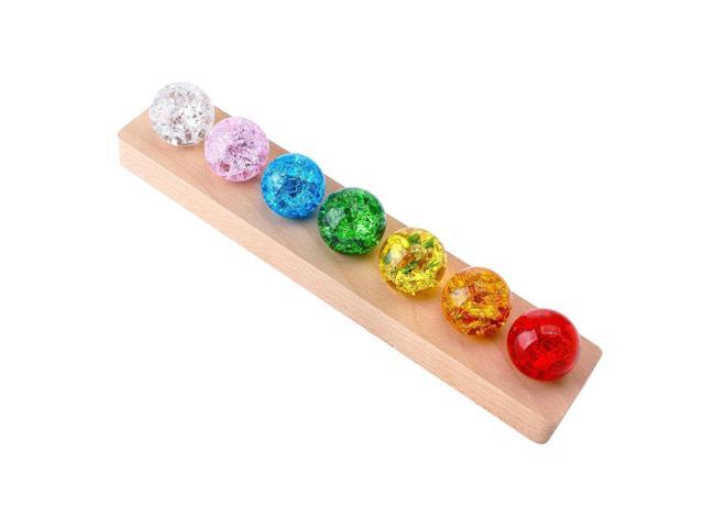Click here for Led Wooden Stand with 7 Chakra Spheres  4 Cm Cryst... prices