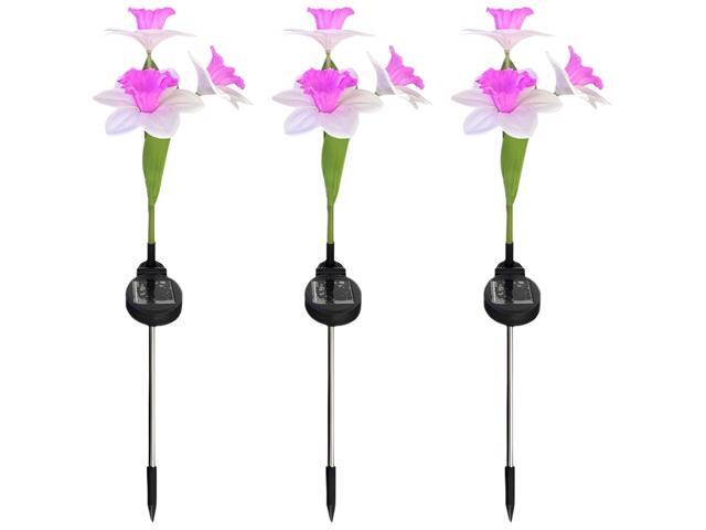Click here for 3-Pack 3-Head Solar-Powered Daffodil Stake Lights... prices