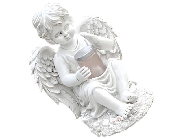 Click here for Solar Garden Angel Boy Statue  Resin Garden Sculpt... prices