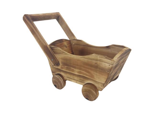 Click here for 10.2 in Wheelbarrow Planter  Rustic Wood Flower Po... prices