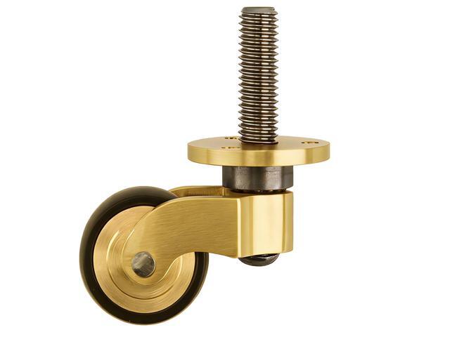 Click here for in Polished Brass Caster with Rubber Wheel  M8 Thr... prices