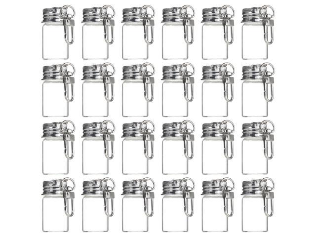 Click here for 36 Miniature Clear Glass Bottles Keychain with Lid... prices