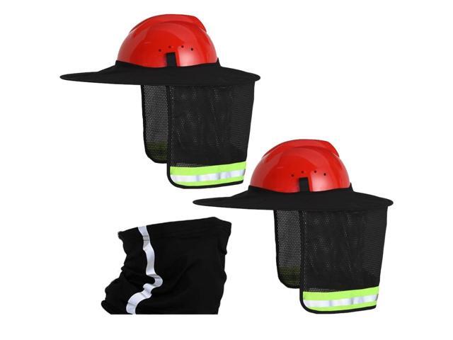 Click here for Black  2 Pcs Full Brim Hard Hat Sun Shade  Neck Ga... prices