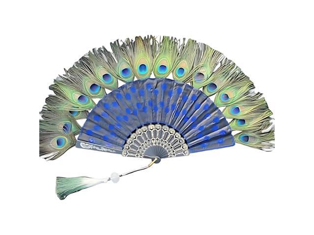 Click here for Folding Peafowl Feather Fan for Weddings  Sequined... prices