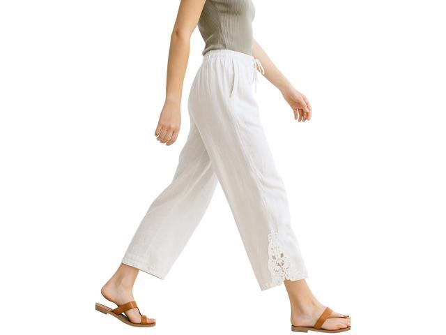 Click here for Womens S Casual Pants  High Waist  Lace Spliced  D... prices