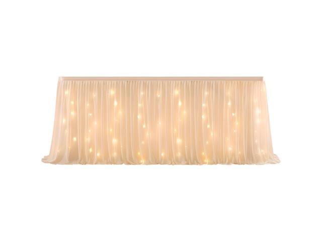 Click here for 6 Ft Table Skirt with Lights  Pearl Chiffon Led Ta... prices