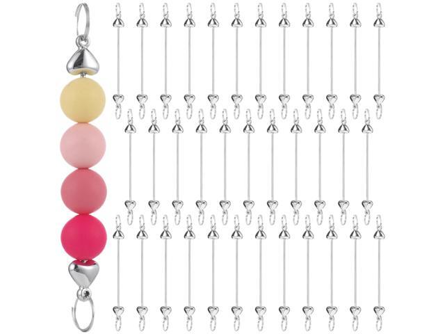 Click here for 50 Pcs 3.5 In Beadable Keychain  Heart Shaped Silv... prices