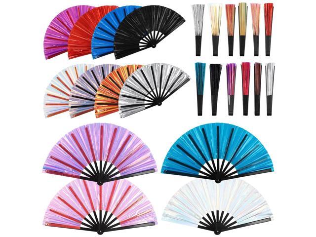Click here for 12 Pcs Holographic Folding Hand Fan  Iridescent Ra... prices