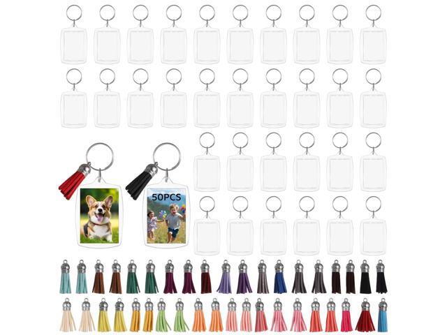 Click here for 50 Pcs Acrylic Photo Frame Keychains With Tassels... prices