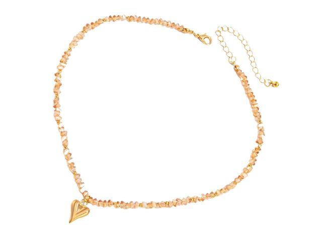 Click here for Gold Heart Pendant Choker Necklace  Crystal Champa... prices