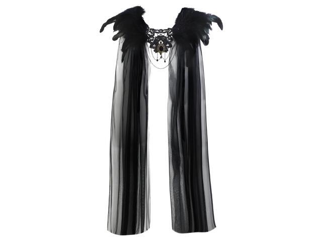 Click here for Halloween Costume Black Feather Cape  Gothic Witch... prices
