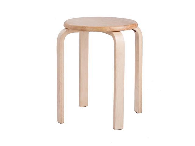 Click here for Stackable Wooden Stool Rubber Wood Seat Modern Rou... prices