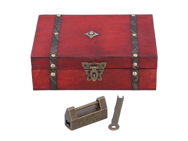 Click here for Antique Wooden Jewelry Box with Lock  Vintage Jewe... prices