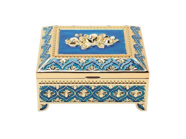 Click here for Vintage Metal Jewelry Box  Rose Embossed Quadrate... prices