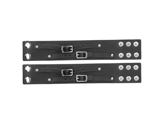 Click here for 2Pcs Wide Leather Cuff Bracelet  Adjustable Punk A... prices